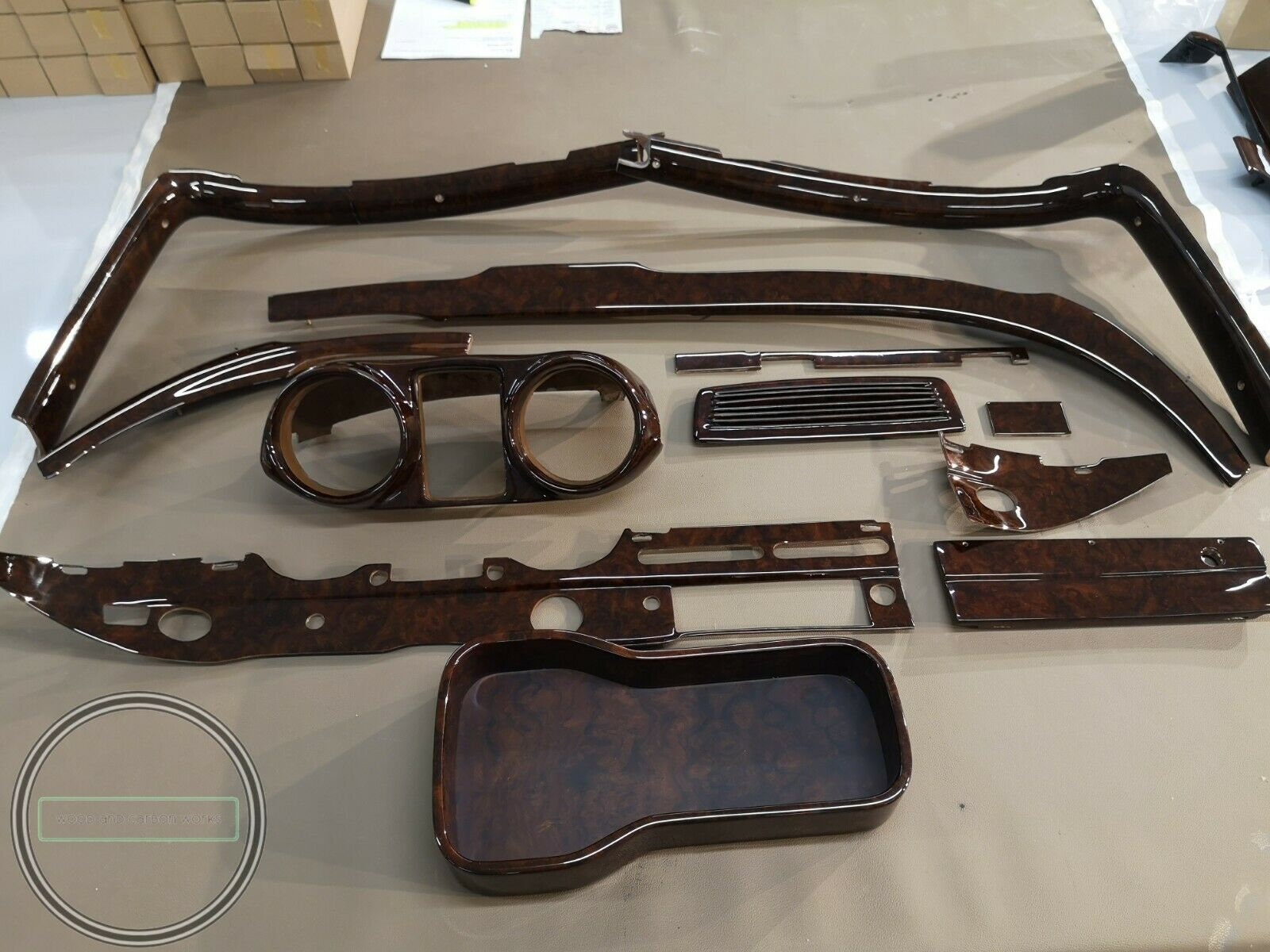 Mercedes w111 coupe wood trim w112 wood set walnut burl 280se 300se ...