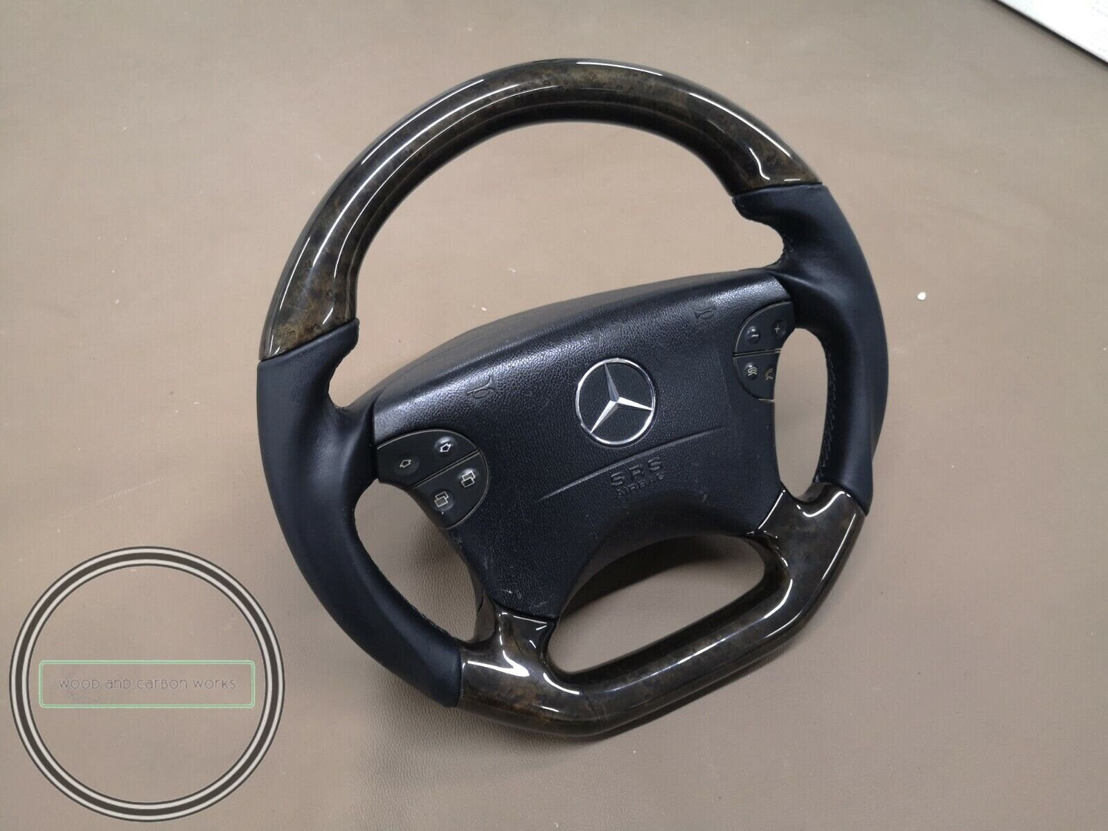 Mercedes w208 avantgarde wood steering wheel w210 bird eye black ...